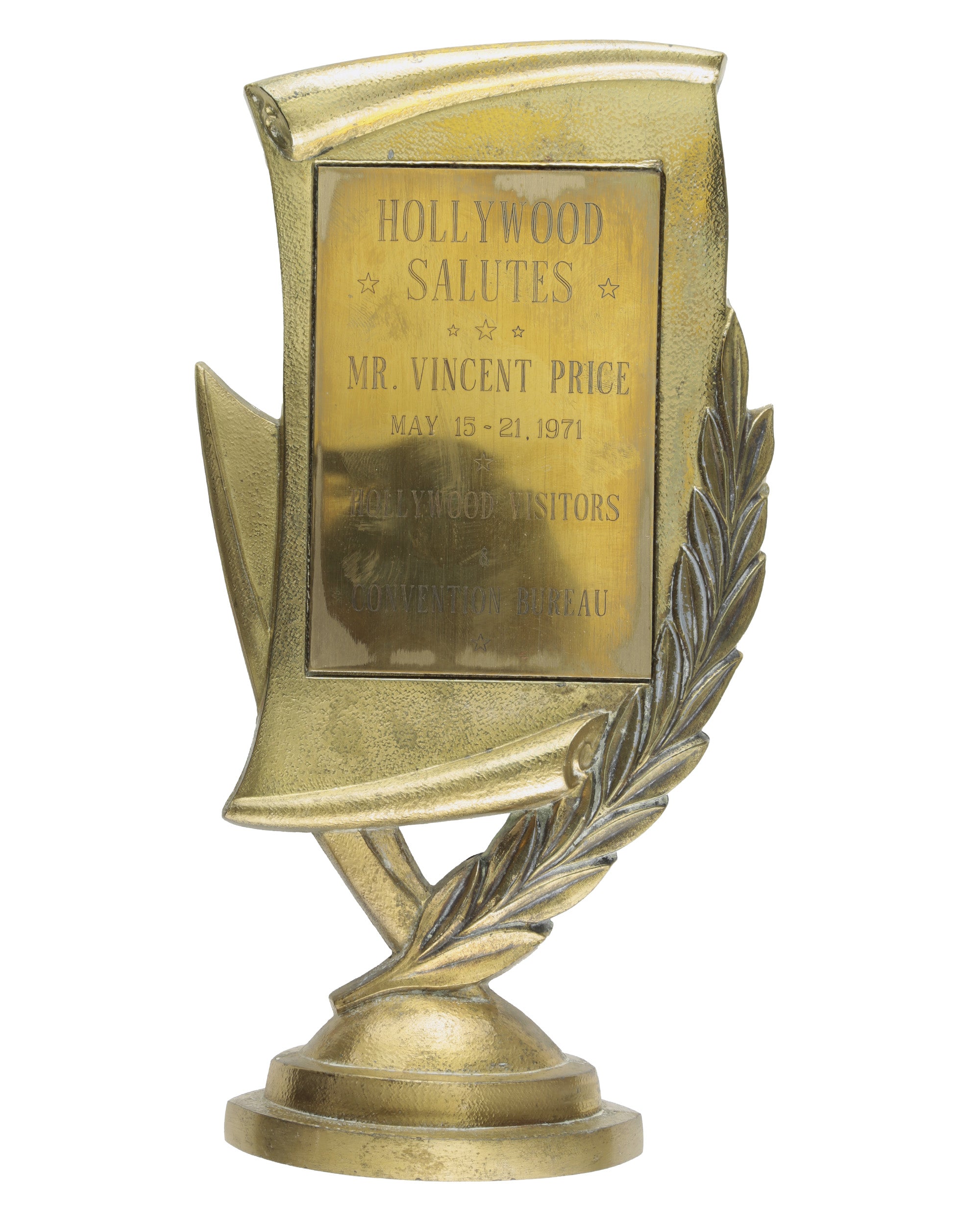 Vincent Price’s Hollywood Visitor’s & Convention Bureau Trophy – Planet ...